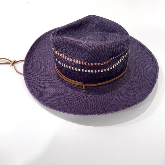 Freya | Accessories | Freya Purple Straw Shade Hat With Tan And Cr Ea M Accents L Euc | Poshmark